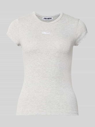Review T-Shirt mit kleinem Logo-Schriftzug