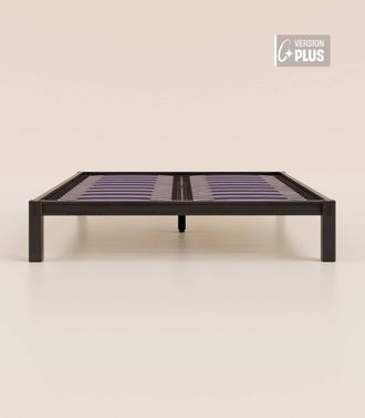 Tediber Sommier en bois 120x200 cm Plus - Bois de bouleau massif &eacute;co-responsable - Noir - Haut de gamme - Durable et robuste - Tediber