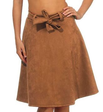 Malito more than fashion Malito Femme Jupe Hiver A-Line Velours Optique 19606 (Camel, XL)