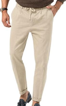 Generic Pantalon l&eacute;ger pour homme, coupe ajust&eacute;e, coupe droite, cordon de serrage, pantalon de costume daffaires, poches, pantalon d&eacute;contract&eacute; pour homme, abr