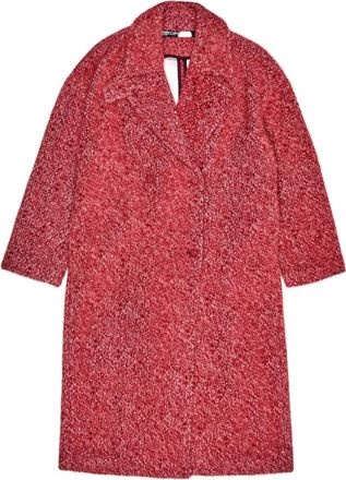Bimba & Lola Doppelreihiger Mantel mit Pelzstruktur - Rot