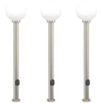 vidaXL Pollerleuchten mit Auslass 3 Stk. 120 cm Edelstahl IP44 vidaXL