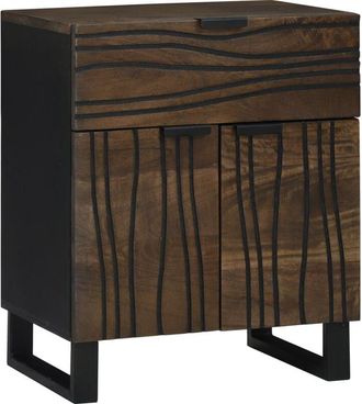 vidaXL Nachttisch Walnuss 50 x 33 x 60 cm massives Mangoholz Vidaxl