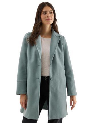 Cecil Woll-Optik Revers-Mantel ice hill green XXL