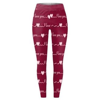 Generic Legging de yoga long pour femme avec imprim&eacute; quatre feuilles pour la Saint-Valentin 2026, rose vif, XXL