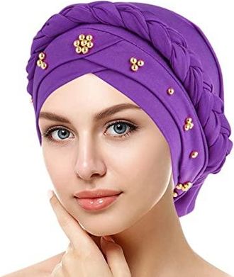 Generic Turban Femme &Eacute;l&eacute;gant Voile Beanie Chapeau Bandana Cheveux Muslim Respirant Protection Solaire Chimio Bonnet Perte de Cheveux Islamique Abaya Duba&iuml; Hij