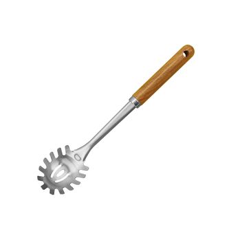 Fackelmann Fackelmann Spagettil&ouml;ffel aus FSC-Akazienholz, Edelstahl, Ma&szlig;e: 31 x 7,5 x 3 cm, Farbe: braun, silber