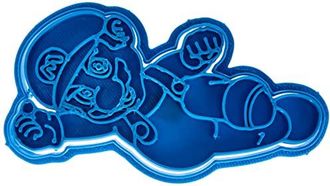 Cuticuter Bros Ausstechform, Motiv Mario, blau, 8 x 7 x 1.5 cm