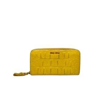 Miu Miu Portefeuille Vintage Pre-owned effet croco - Femme - Pre-owned - Jaune - Taille: ONE Size