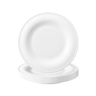 SELTMANN WEIDEN Beat Brotteller 6er Set, ø 17 cm, Kleiner Beilagenteller mit Rillenrelief, Porzellan, Weiß