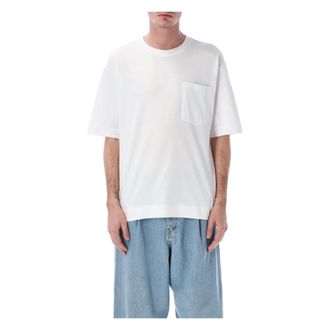 Dries Van Noten Homme, Tops, Blanc, Taille: M T-Shirt Col Rond