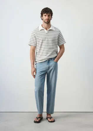 Mango Polo regular-fit en coton &agrave; rayures blanc cass&eacute; - Homme - XXL - MANGO MAN