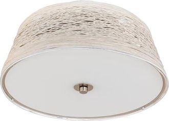 Eglo Deckenlampe Donado, Deckenleuchte, Stahl in weiss, nickel-matt, Papierfäden, Glas in weiss E27 Fassung