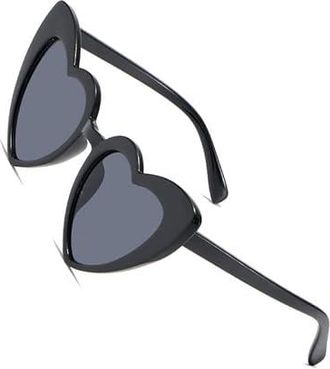 Generic Lunettes de Soleil de Protection UV en Forme de Coeur Lunettes Damour &eacute;l&eacute;gantes et Mignonnes pour Femmes pour la F&ecirc;te, de Soleil Vintage en Forme de C