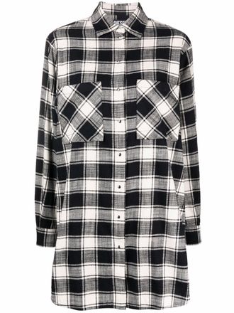 Diesel robe-chemise &agrave; carreaux - Noir