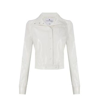Courr&egrave;ges Blouson R&eacute;&eacute;dition vinyle en coton m&eacute;lang&eacute;