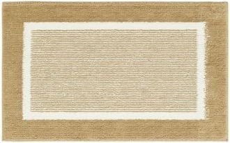 Andiamo Badematte rutschfest Maui - Badezimmerteppich weich und flauschig - Duschvorleger für Badezimmer Badteppich rutschfest waschbar 40 x 60 cm Taupe