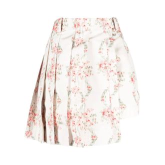Simone Rocha Femme, Jupes, Beige, Taille: 34 FR Skorts Asymétriques à Imprimé Floral