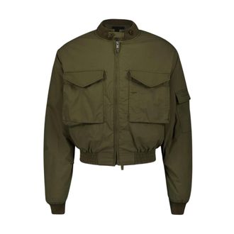 Givenchy Olivgr&uuml;ne Cropped Bomberjacke - - Jackets - Herren - Gr&uuml;n - L