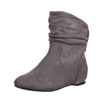 Elara Damen Stiefeletten Boots Keilabsatz Chunkyrayan C270 Grau-42