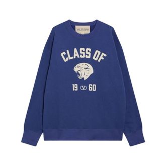 Valentino Garavani Class of 1960 Panther Print Jersey Sweatshirt - - Sweatshirts & Hoodies - Herren - Blau - M