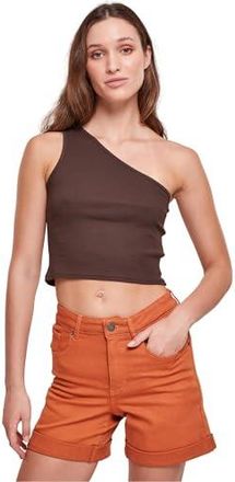 Urban Classics Ladies Cropped Asymmetric Top Femme Top Marron XS
