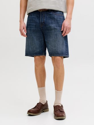 Jack & Jones Shorts JACK & JONES, Herren, Gr. XL, N-Gr, blau denim, Denim/Jeans, Obermaterial: 100% Baumwolle, Abriebeffekte, relaxed fit, Hosen Shorts