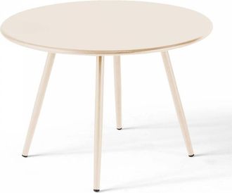 Oviala Table basse ronde en m&eacute;tal ivoire 40 cm - Palavas