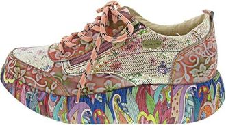 Laura Vita Laura Vita Baskets pour femme en cuir floral avec fermeture &eacute;clair Semelle en caoutchouc NIKITO-62, Corail, 41 EU