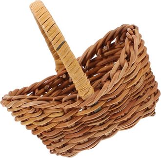 BESTONZON Miniaturpuppenhauskörbe 1Pcs Mini Gewebte Körbe Mit Griffen Mini -Rattan -Korb Mit Griff Miniaturblumenkorb Mini Picknickkorb Winzige Partygunst Für D