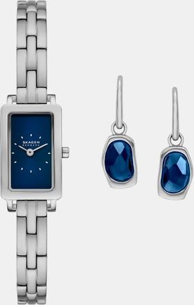Skagen Hagen Micro - Coffret cadeaux montre pour femme en acier inoxydable, 2 aiguilles - Argenté
