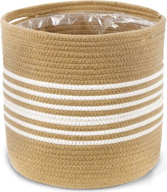 Normani Aufbewahrungskorb Natur Aufbewahrungsbeh&auml;lter gefolchtener Baumwollkorb - 10 und 18 Liter Volumen - Dekorationskorb als &Uuml;bertopf, W&auml;schekorb oder Papi