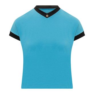 Versace Femme, Tops, Bleu, Taille: 38 FR T-Shirt Vintage