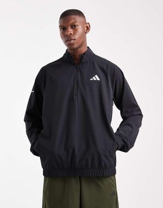 adidas adidas Performance - Training Essentials Holiday Pack - Sweat &agrave; capuche &agrave; col zipp&eacute; - Noir