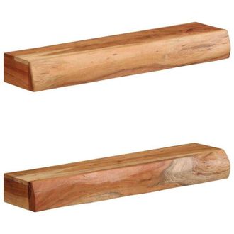 vidaXL Tag&egrave;res murales 2 pcs 60x17x8 cm bois massif dacacia Vidaxl