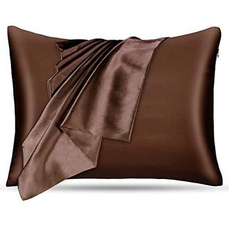 Umi Amazon Brand -Umi Taie doreiller Satin pour Cheveux et Peau, Taie Oreiller Lisse et Luxu R&eacute;sistante &agrave; la D&eacute;coloration, Housse doreiller Soyeuse avec F