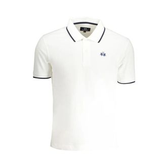 La Martina Wei&szlig;es Baumwoll Herren Polo Shirt - - Tops - Herren - Wei&szlig; - XL