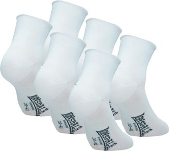 Lonsdale Quarter 6 Paar Quarter Socken, Baumwolle (Wei&szlig; Roll Cuff, 38-41)