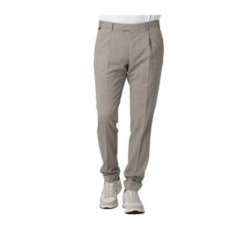 Pantaloni Torino Taupe Plissierte Hose Master Fit - - Trousers - Herren - Grau - XS