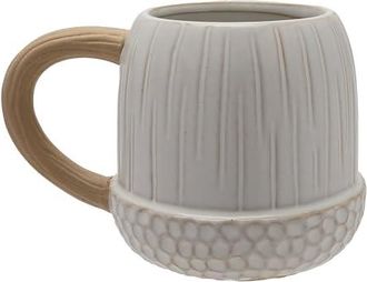 Widdop and Co Country Living - Tasse en c&eacute;ramique &eacute;maill&eacute;e blanche en forme de gland pour le th&eacute; et le caf&eacute;. D&eacute;coration dint&eacute;rieur pour accueil, d&icirc;ner et f&ecirc;tes pour