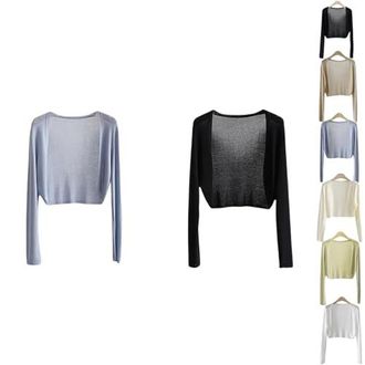 Generic Meetitsneeds Cardigan, cardigan l&eacute;ger, court, bol&eacute;ro ouvert sur le devant, 2 pi&egrave;ces - 2, taille unique