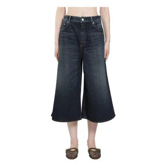 Alaia Palazzo Denim Shorts - - Jeans - Damen - Blau - W28
