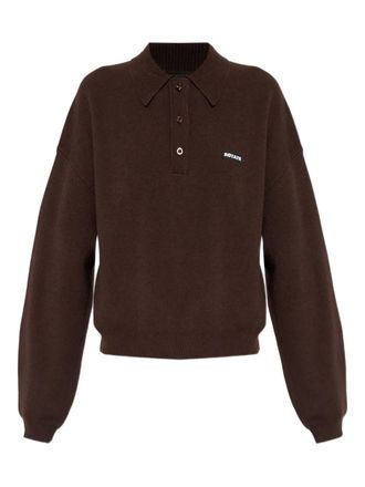 Rotate polo &agrave; patch logo - Marron