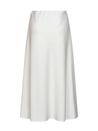 Brunello Cucinelli Flute Virgin Wool Twill Skirt - White