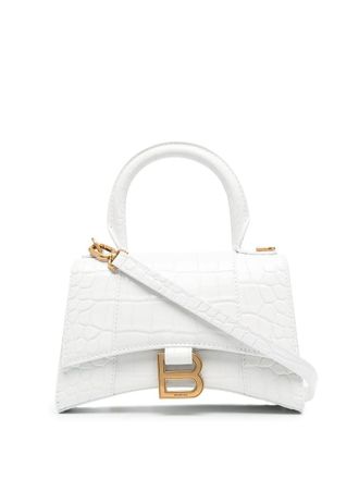 Balenciaga sac &agrave; main Hourglass XS - Blanc