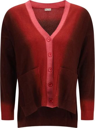 Mirror in the Sky Ombr&eacute;-Strickjacke mit Taschen - - Knitwear - Damen - Rot - L