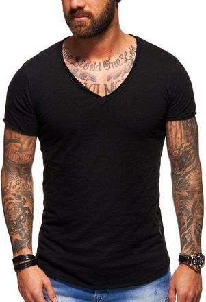 Behype. T-Shirt für Herren mit V-Ausschnitt aus 100% Baumwolle V-Neck Shirt Kurzarmshirt für Männer