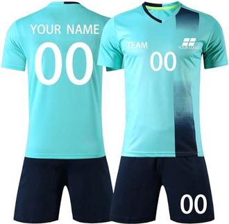 Generic Maillot de football personnalis&eacute; pour enfants adultes et jeunes avec maillot et short avec nom de l&eacute;quipe et logo, 1-3, L