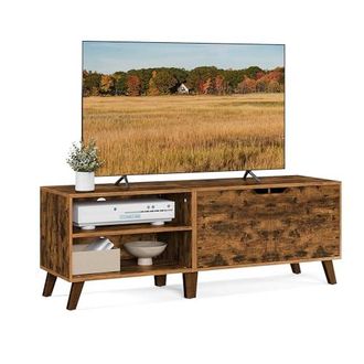 Vasagle TV-Schrank, Fernsehtisch mit 2 Türen, 140 cm lang, TV-Regal für Fernseher bis zu 60 Zoll, verstellbare Ablagen, für Wohnzimmer, Esszimmer, Schlafzimme