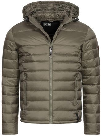 Indicode Herren Hampshire Steppjacke in Daunenjacken-Optik | Winterjacke &Uuml;bergangsjacke Army, XXL